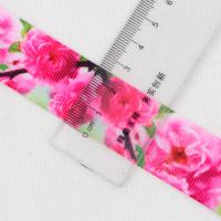 China Fabric Type Grosgrain Custom Polyester Floral Ribbon with Logo Printed for sale
