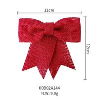 China MSD Handmade 12cm Natural Hemp Holiday Bow Twist Tie Bows for Christmas Three Decoration for sale