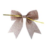 China MSD Handmade 12cm Natural Hemp Holiday Bow Twist Tie Bows for Christmas Three Decoration for sale
