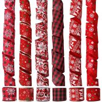 China Printed Wired Burlap Ribbons Customized for Christmas Gifts by MSD Ribbon 2.5 Inch for sale