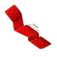 China Wired Edge Ribbon MSD 63mm Bulk Christmas Velvet Burlap Printed Ribbon for DIY Crafts for sale