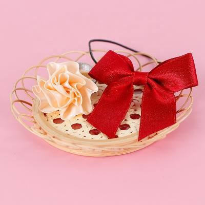 China Satin Ribbon Bow With Elastic Loop For Perfume Bottle Gift Decorative Free Sample Offer for sale
