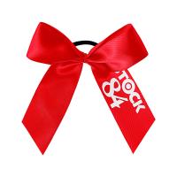 China Red MSD Ribbon Handmade Blue Satin Ribbon Bow With Elastic Ribbon And Bells Support Custom Logo for sale