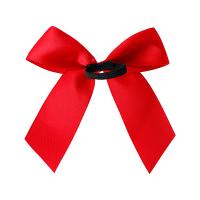 China Red MSD Ribbon Handmade Blue Satin Ribbon Bow With Elastic Ribbon And Bells Support Custom Logo for sale