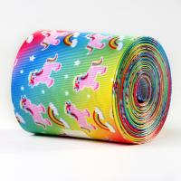 China 75mm Width Cartoon Character Horse Grosgrain Ribbon with Colorful Design for sale