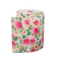 China Thermal Transfer Print 3 Inch Grosgrain Ribbon By The Yard Single Face Rose Pattern for sale