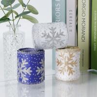 China DIY Craft Christmas Decoration MSD Ribbons 63mm Gold Glitter Ribbon with Wired Edge for sale