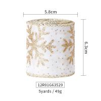 China DIY Craft Christmas Decoration MSD Ribbons 63mm Gold Glitter Ribbon with Wired Edge for sale