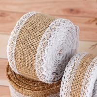 China MSD's Burlap Ribbon With Lace The Perfect Addition to Your Holiday Decorating Supplies for sale