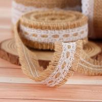 China MSD's Burlap Ribbon With Lace The Perfect Addition to Your Holiday Decorating Supplies for sale