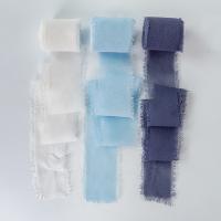 China Stylish Double Face Embroidered Chiffon Silk Ribbon for Wedding Invitation Bouquets for sale