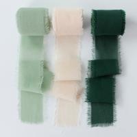 China Stylish Double Face Embroidered Chiffon Silk Ribbon for Wedding Invitation Bouquets for sale