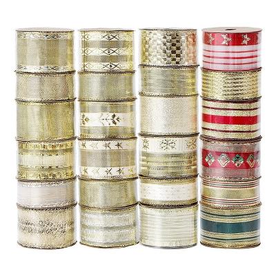 China Washable Three in One Ribbon For Christmas Day MSD Wire Edge Ribbon Custom Ribbon for sale