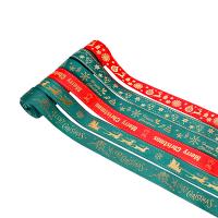 China MSD Ribbon With Logo 3D Gold Foil Printed Ribbon For Christmas Decorations And Gift Wrapping Perfect for sale