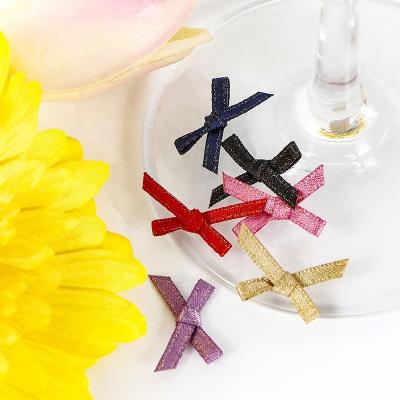 China MSD Ribbon Handmade 2.1cm Small GlitterTwist Tie Bows For Candy Package Gift Bag Decoration for sale