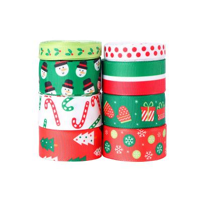 China School Occasion MSD Christmas Printed Ribbon Heat Transfer Polyester Ribbon for Holiday Decoration for sale