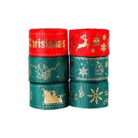 China School Occasion MSD Christmas Printed Ribbon Heat Transfer Polyester Ribbon for Holiday Decoration for sale