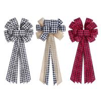 China Christmas Day Party Decorative Bow MSD Buffalo Plaid Bow in Holiday Wreath Design for sale