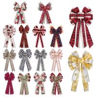 China Christmas Day Party Decorative Bow MSD Buffalo Plaid Bow in Holiday Wreath Design for sale