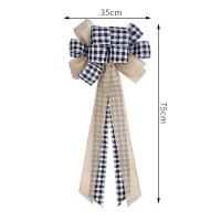 China Christmas Day Party Decorative Bow MSD Buffalo Plaid Bow in Holiday Wreath Design for sale