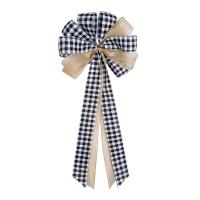 China Christmas Day Party Decorative Bow MSD Buffalo Plaid Bow in Holiday Wreath Design for sale