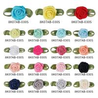 China MSD Mini Ribbon Roses Artificial Fabric Flowers with Green Leaves Mixed Color Rosettes for Garment Decoration for sale