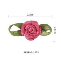China MSD Mini Ribbon Roses Artificial Fabric Flowers with Green Leaves Mixed Color Rosettes for Garment Decoration for sale
