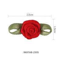 China MSD Mini Ribbon Roses Artificial Fabric Flowers with Green Leaves Mixed Color Rosettes for Garment Decoration for sale