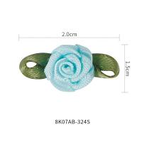 China MSD Mini Ribbon Roses Artificial Fabric Flowers with Green Leaves Mixed Color Rosettes for Garment Decoration for sale