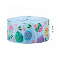 China Sustainable MSD Custom Spring Easter Day Bunny Egg Stripe Printed Ribbon for Hair bow for sale