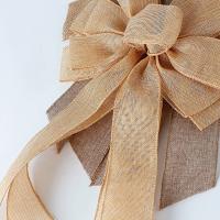 China Polyester MSD Christmas Bow Burlap Ribbons Bow For Decoration Custom Made Design for sale