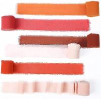 China MSD Handmade Rough Edge Frayed Raw Chiffon Ribbon Solid Color Fringe for Scrapbooking for sale