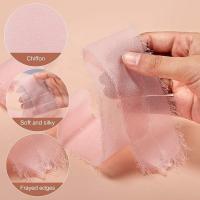 China MSD Handmade Rough Edge Frayed Raw Chiffon Ribbon Solid Color Fringe for Scrapbooking for sale