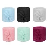 China MSD Handmade Rough Edge Frayed Raw Chiffon Ribbon Solid Color Fringe for Scrapbooking for sale