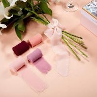 China MSD Handmade Rough Edge Frayed Raw Chiffon Ribbon Solid Color Fringe for Scrapbooking for sale