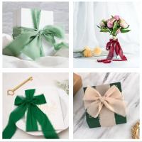 China MSD Handmade Rough Edge Frayed Raw Chiffon Ribbon Solid Color Fringe for Scrapbooking for sale