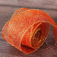 China Sample Free Wired Edge Organza Ribbon With Sequins Christmas Ribbon Merry Christmas for sale