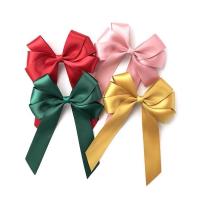 China Red Pre-tied Satin Ribbon Bow for Gift Box Packing MSD Customized Self Adhesive Bow for sale