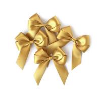 China Red Pre-tied Satin Ribbon Bow for Gift Box Packing MSD Customized Self Adhesive Bow for sale