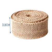 China Christmas Occasion Burlap Fabric Wired Ribbon 100% Natural Jute Crafts Ribbon 25mm for sale