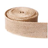 China Christmas Occasion Burlap Fabric Wired Ribbon 100% Natural Jute Crafts Ribbon 25mm for sale