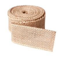 China Christmas Occasion Burlap Fabric Wired Ribbon 100% Natural Jute Crafts Ribbon 25mm for sale