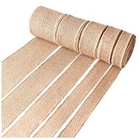 China Christmas Occasion Burlap Fabric Wired Ribbon 100% Natural Jute Crafts Ribbon 25mm for sale