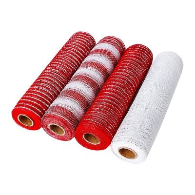 China Poly Deco Mesh Ribbon Set 10 Inches for DIY Crafts Packing Mesh Door Wreath Ribbon for sale