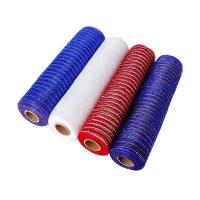 China Poly Deco Mesh Ribbon Set 10 Inches for DIY Crafts Packing Mesh Door Wreath Ribbon for sale