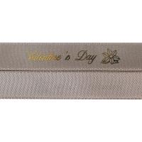 China MSD Single Face Style Custom Solid Color Satin Ribbon with Gold Logo Printing for sale