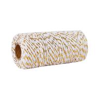 China Double Color Twine String Cotton Cords Rope For Gift Wrapping Color Fastness Grade 4 for sale
