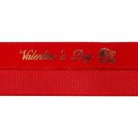 China MSD Red Satin Ribbon with Gold Logo Printed on Design Printed Printed Ribbon for sale