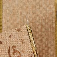 China MSD Printed Design For Merry Christmas Burlap Ribbon Wired Edge Fabric Type Burlap for sale