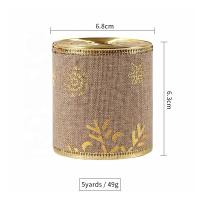 China MSD Printed Design For Merry Christmas Burlap Ribbon Wired Edge Fabric Type Burlap for sale
